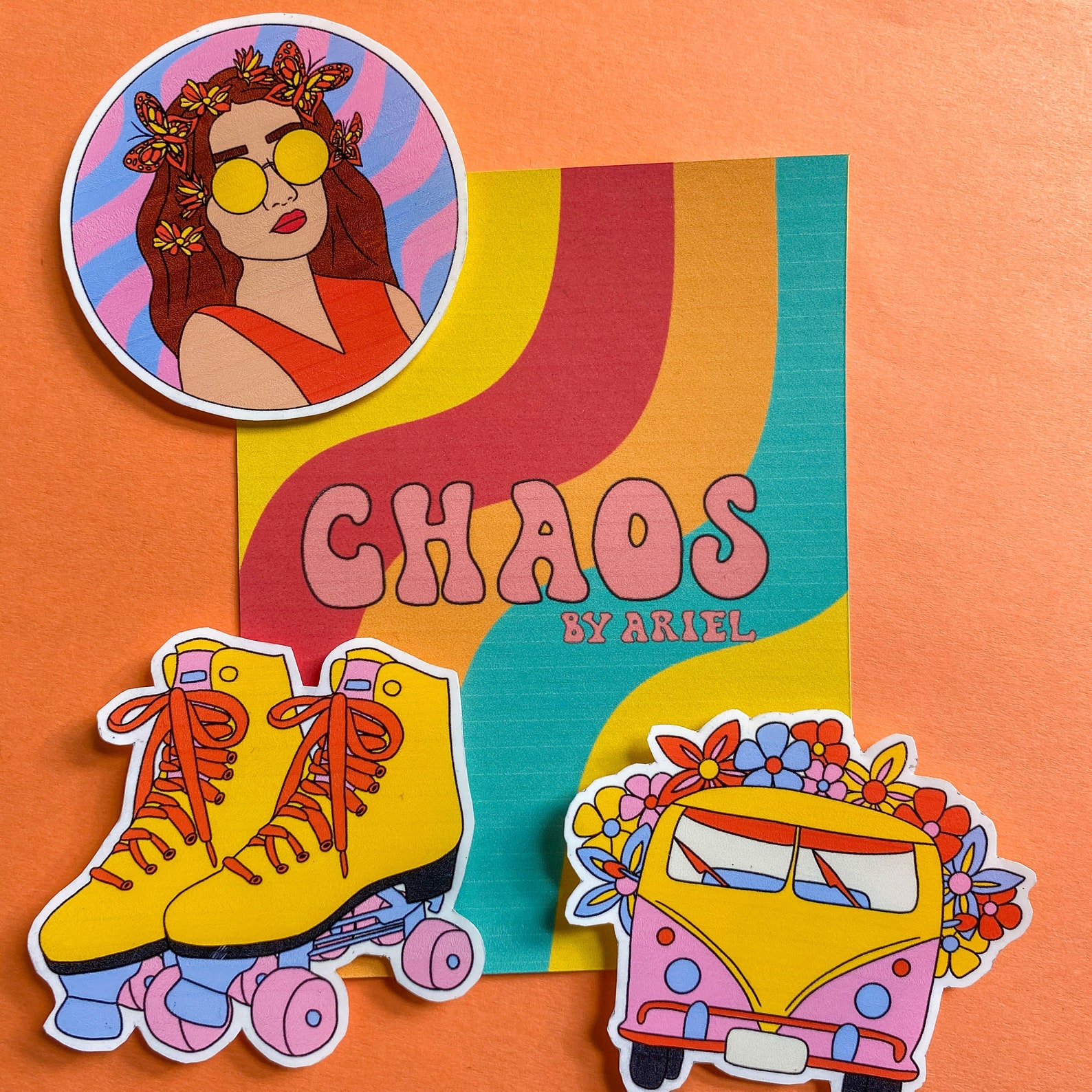 Groovy Flow Sticker Pack of 6 individual stickers Matte | Etsy