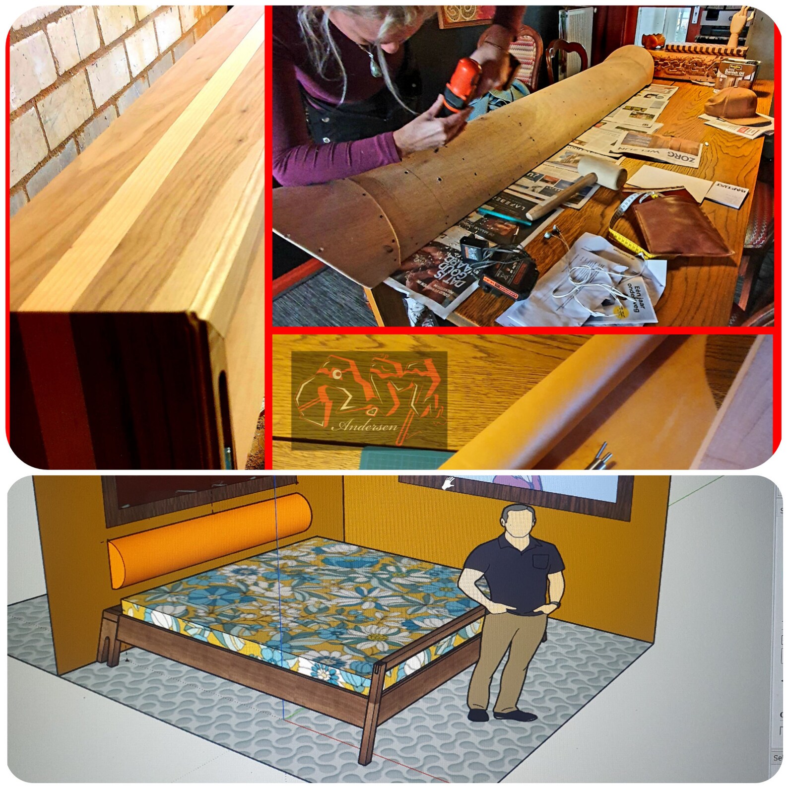 Modern Wooden Bed, Handmade Bed, Design Bed, Walnut Bed, Sustainable ...