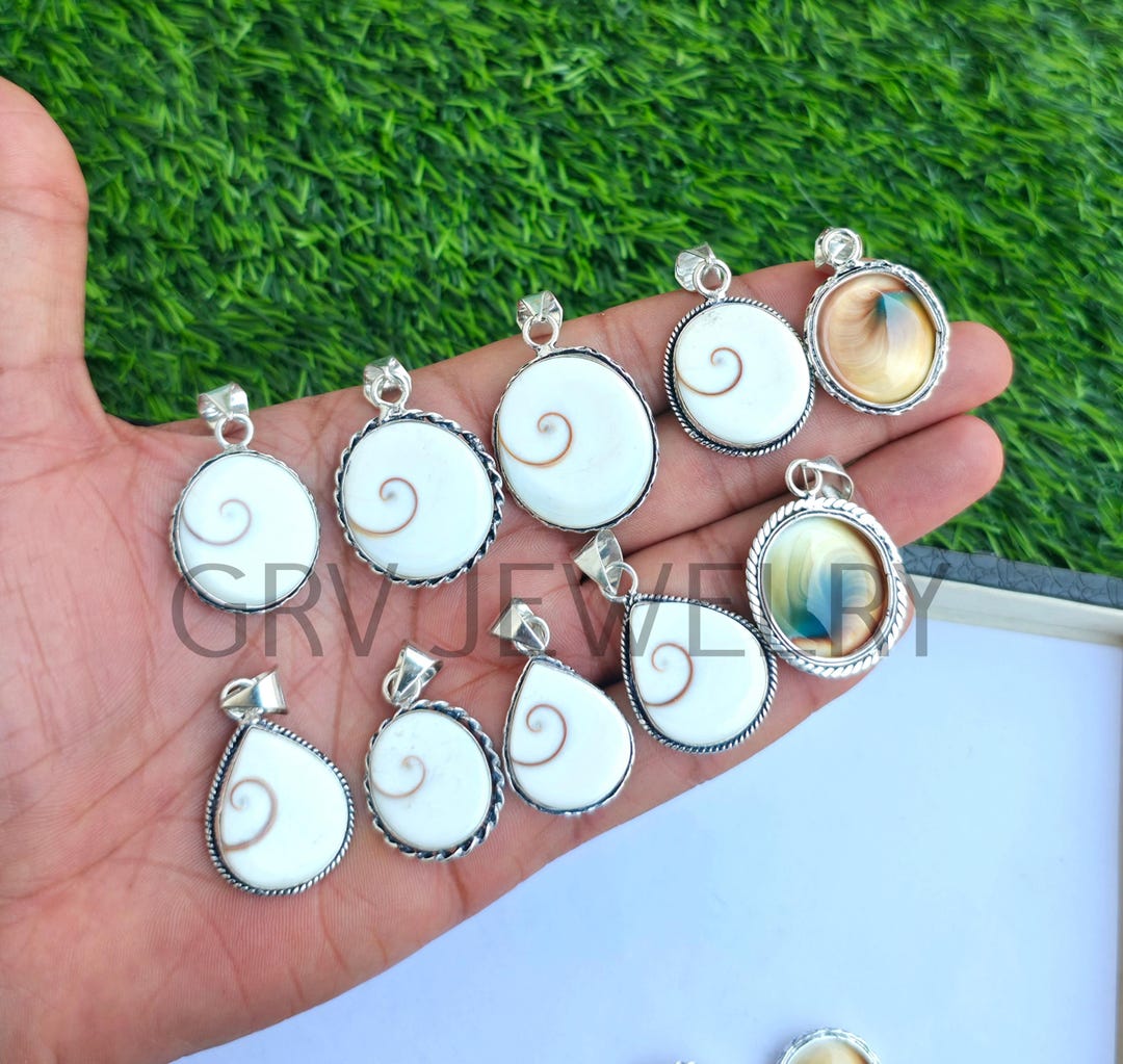 Natural Australian Shiva Eye Shell Pendant 925 Sterling Silver Plated ...
