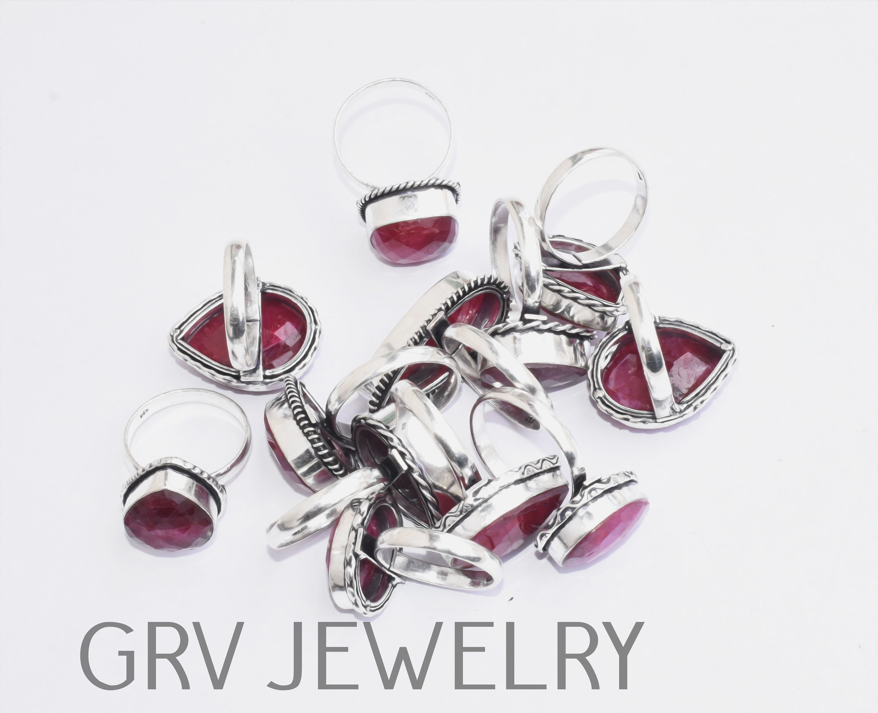 Simulated Ruby Gemstone Rings / Wholesale Rings / Bulk Rings ...