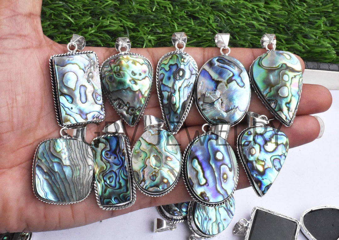 Natural Abalone Shell Gemstone Pendants / Wholesale Pendants / Bulk ...