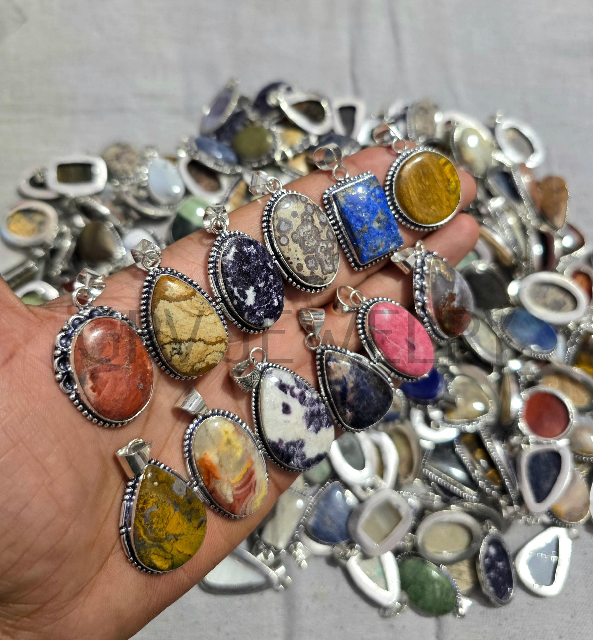 Assorted Gemstone Pendants Lot / Natural Crystal Pendants / Boho ...