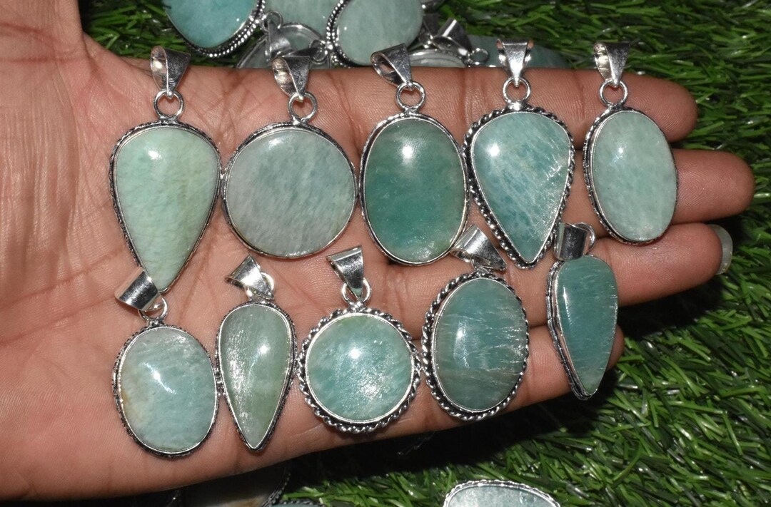 Natural Amazonite Gemstone Pendants / Wholesale Pendants / Bulk ...