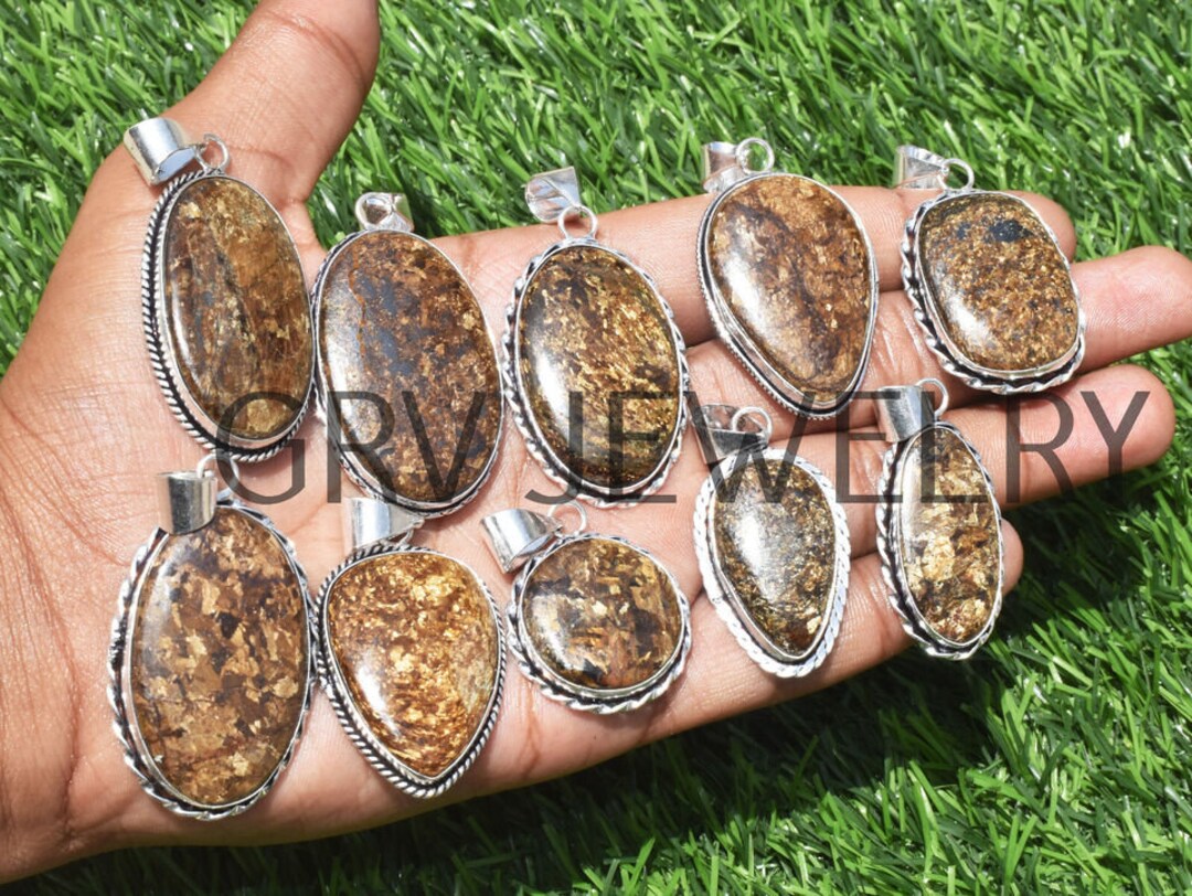 Natural Bronzite Gemstone Pendants / Wholesale Pendants / Bulk Pendants ...