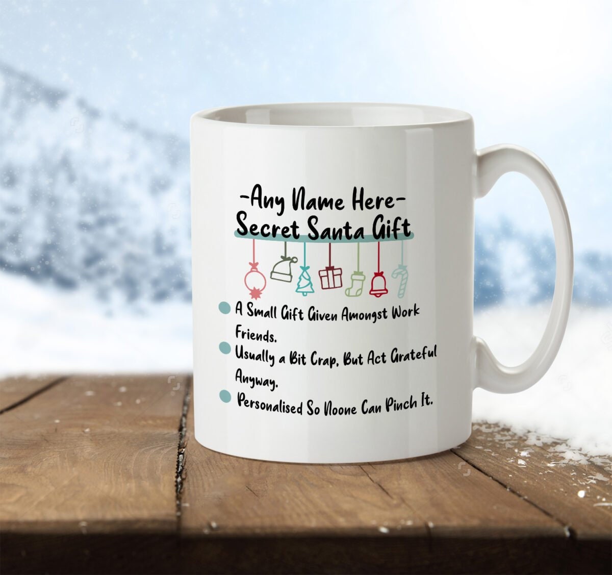 Personalised Secret Santa Gift Custom Mug - Etsy UK