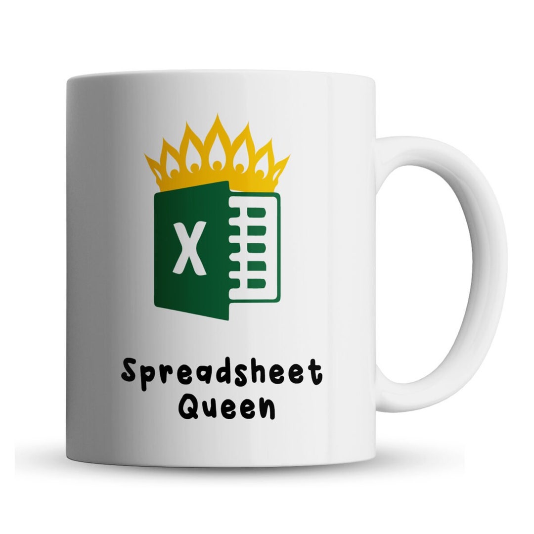 Personalised Spreadsheet Queen Colleague Gift Mug - Etsy