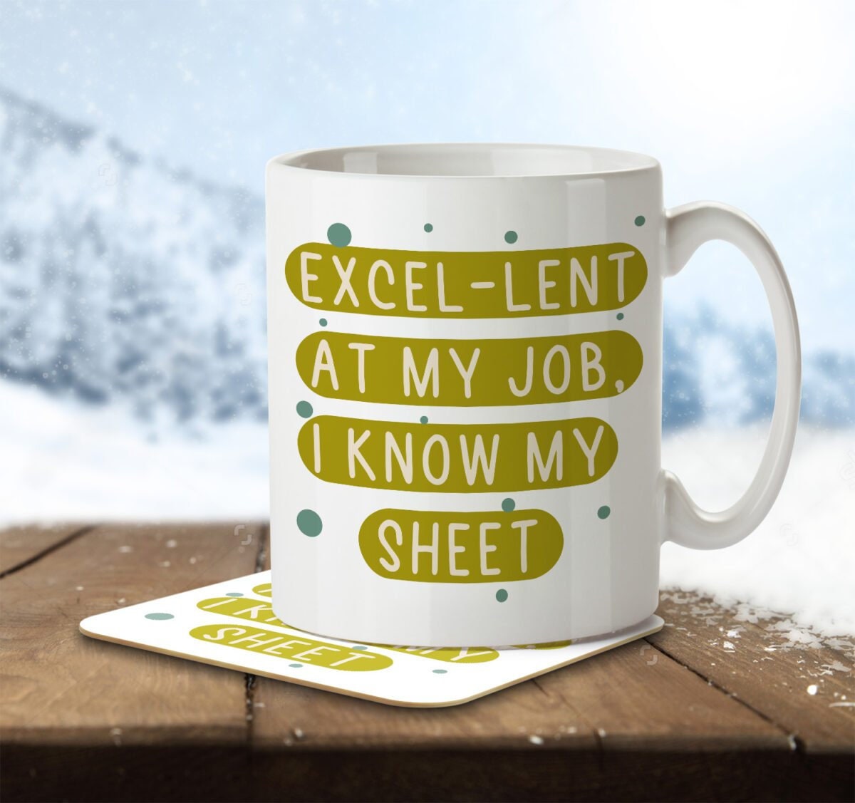 Excel-lent at My Job, I Know My Sheet Spreadsheet Mug and Coaster - Etsy