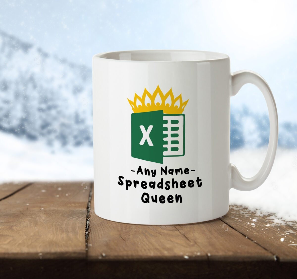 Personalised Spreadsheet Queen Colleague Gift Mug - Etsy UK