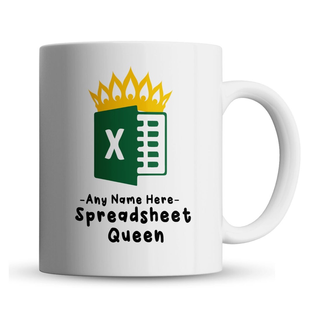 Personalised Spreadsheet Queen - Colleague Gift Mug - Etsy UK