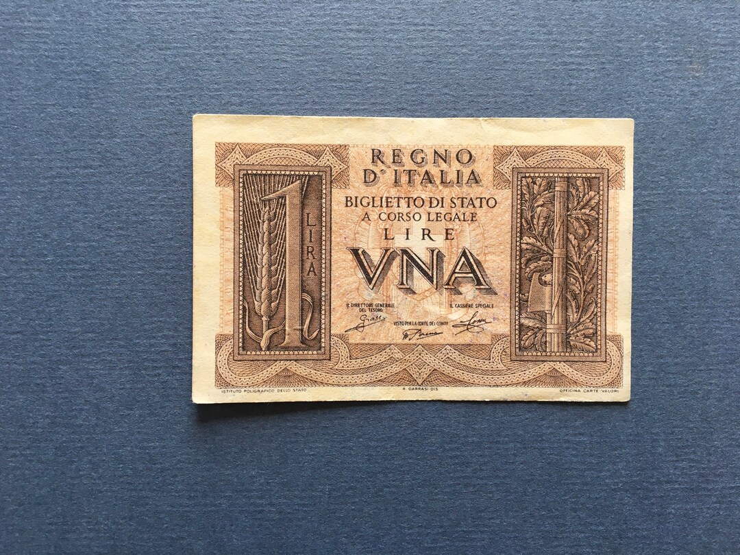 Italy Banknote Vna Lire 1939/old Italy Paper Money. - Etsy