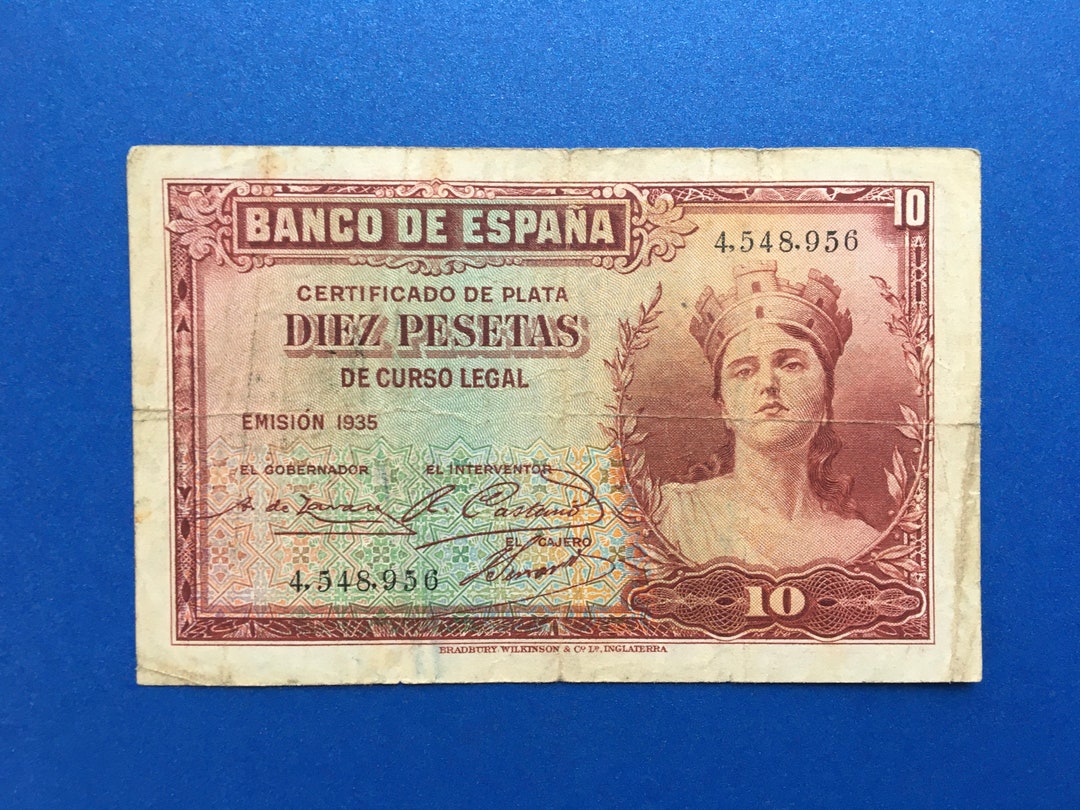 Spain Banknote 10 Pesetas 1935. Old Spain Paper Money. - Etsy