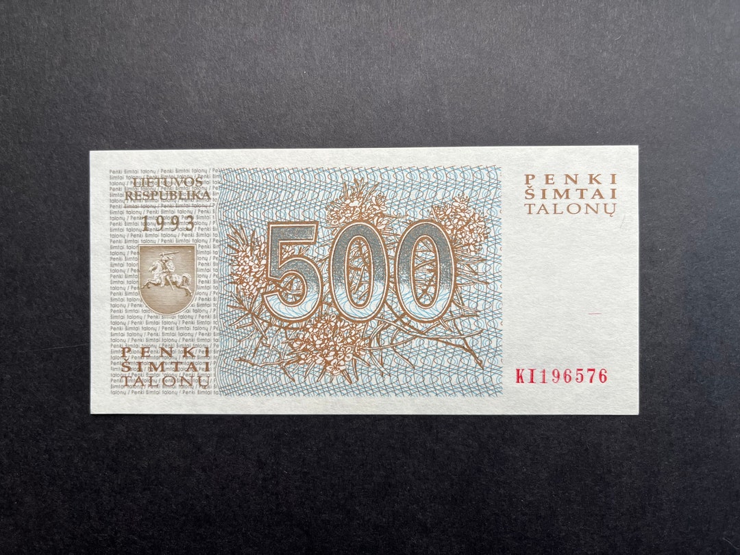Lithuania Banknote 500 Talons 1993/ Old Luthuania Paper Money/ Unc ...