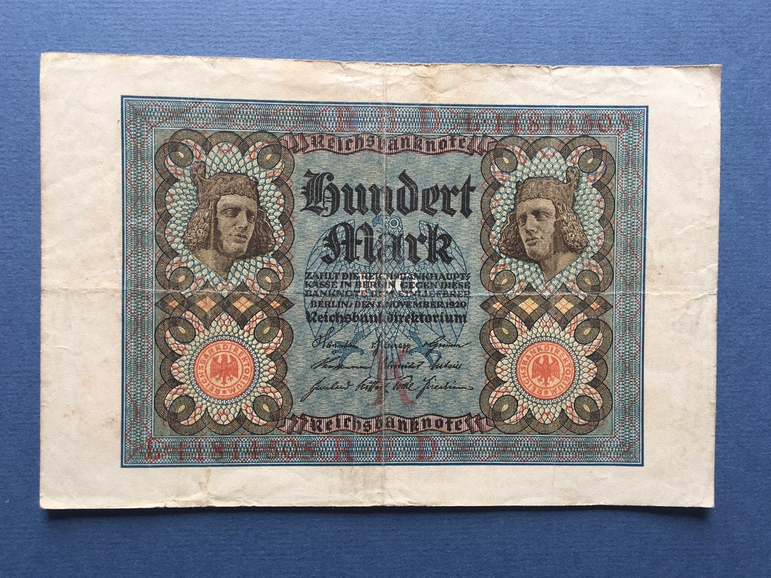 Germany Reichsbank Banknote 100 Reichsmark 1920/antique German Paper ...