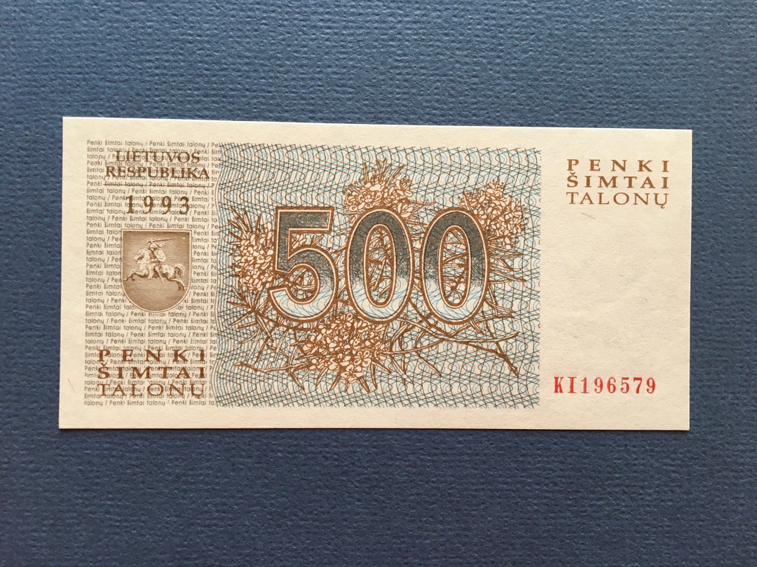 Lithuania Banknote 500 Talons 1993/ Old Luthuania Paper Money/ - Etsy