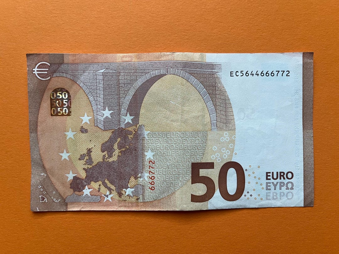 50 Euro 2017 Banknote /lucky Number Banknote/fancy Serial Number - Etsy
