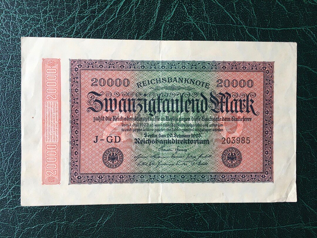 Germany Reichsbank 20000 Mark Banknote 1923. Old German Paper Money. - Etsy