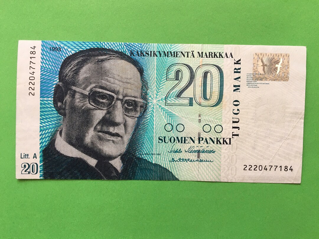 20 Finland Mark 1993 Banknote/ Old Finland Paper Money - Etsy