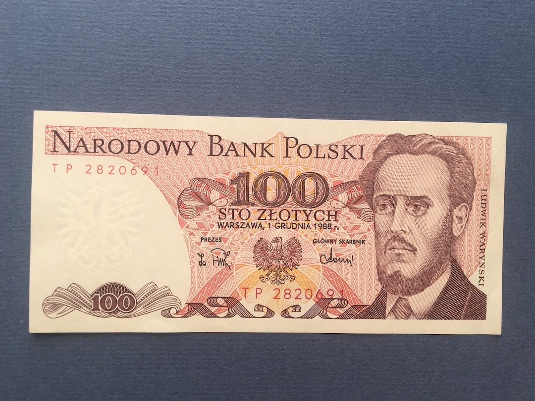 Poland Banknote 100 Zlotych 1988/ Old Poland Paper Money/unc - Etsy