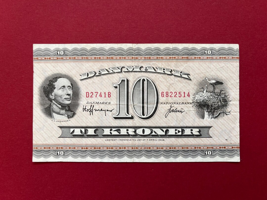 Danmarks Banknote 10 Kroner 1936. Danmark Paper Money. - Etsy
