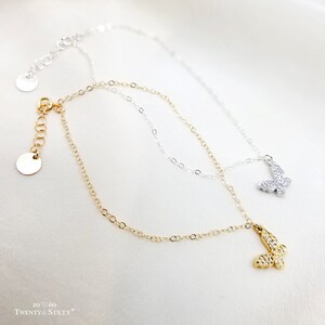 Gold Filled / Sterling Silver Butterfly Anklet,initial Anklet,daily ...
