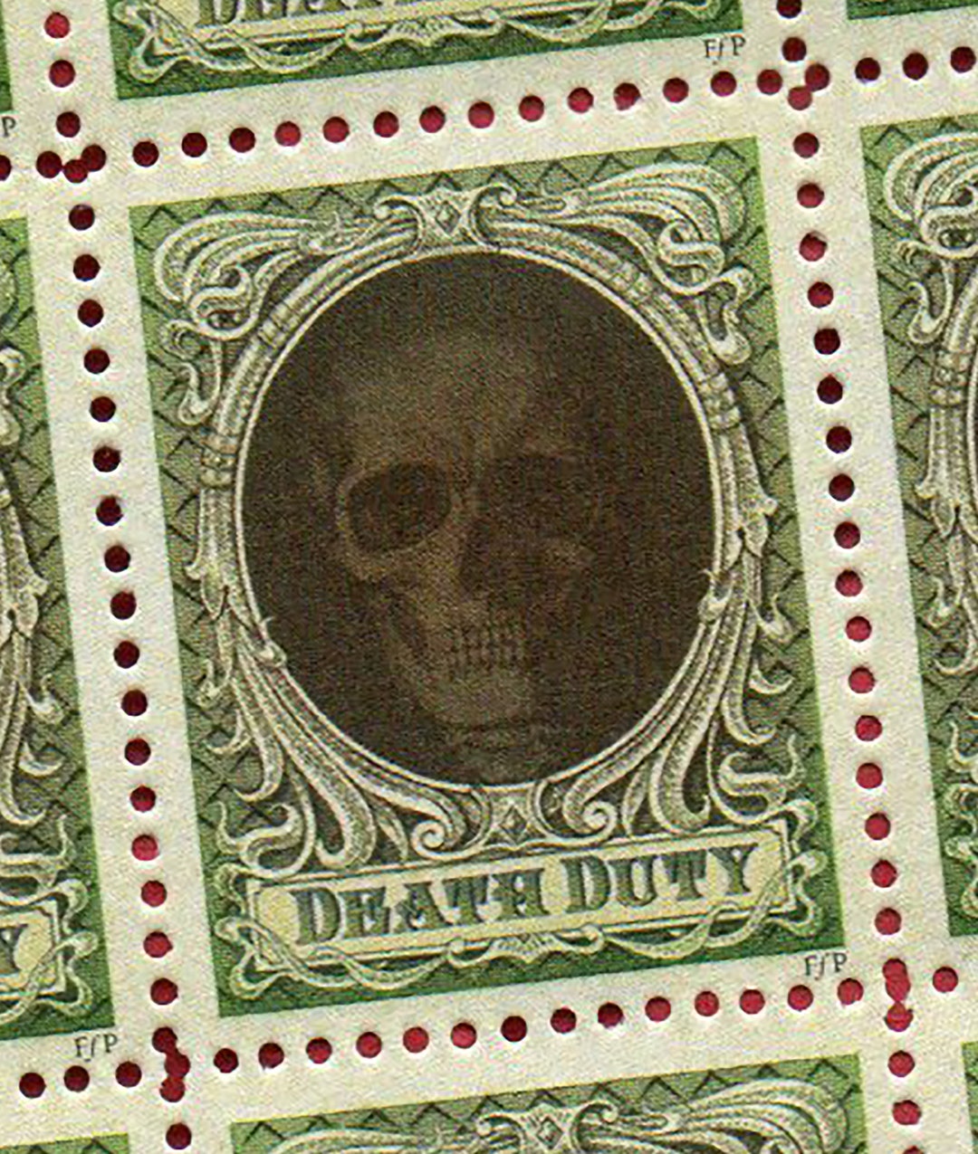 DEATH DUTY Fantasy Stamps - Sheet of 12 Stamps Including One 'variant ...