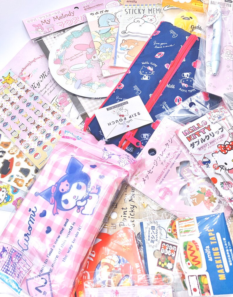 Japanese Kawaii Stationery Set Box Grab Bags Washi Etsy