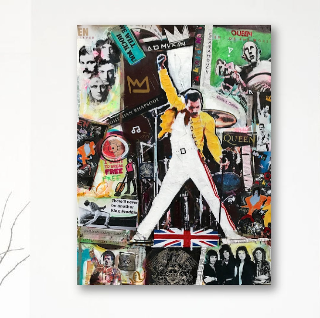 Queen Freddie Mercury, Pop Art, Collage Iconic Mixedmedia Design ...