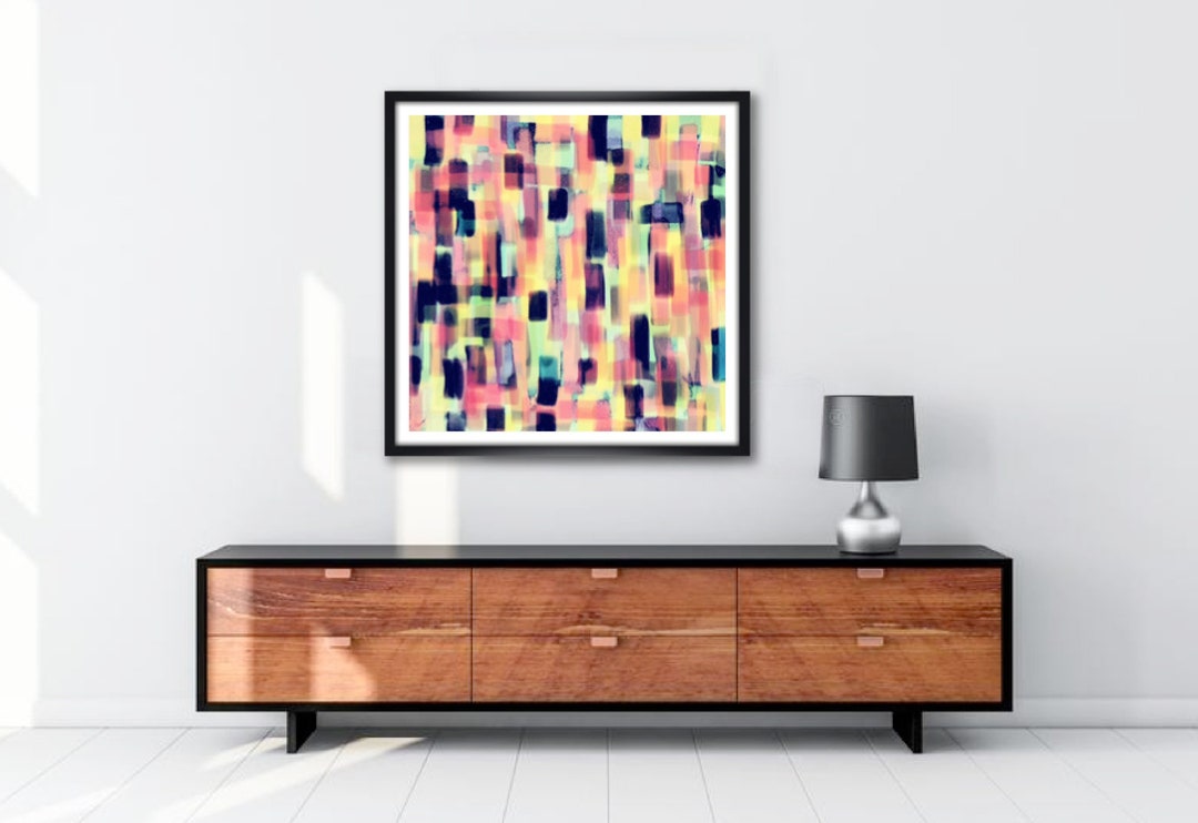 Large Abstract, Wall Art, Funky Facade, Colorful, Modern Art ...