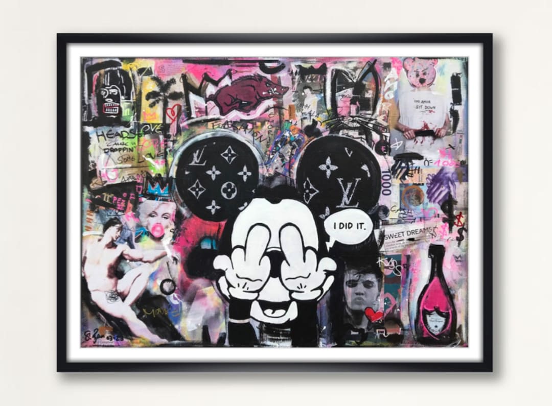 Mickey Mouse Pop Art Elvis Kiss Champagne Money Dreams Modern Art ...