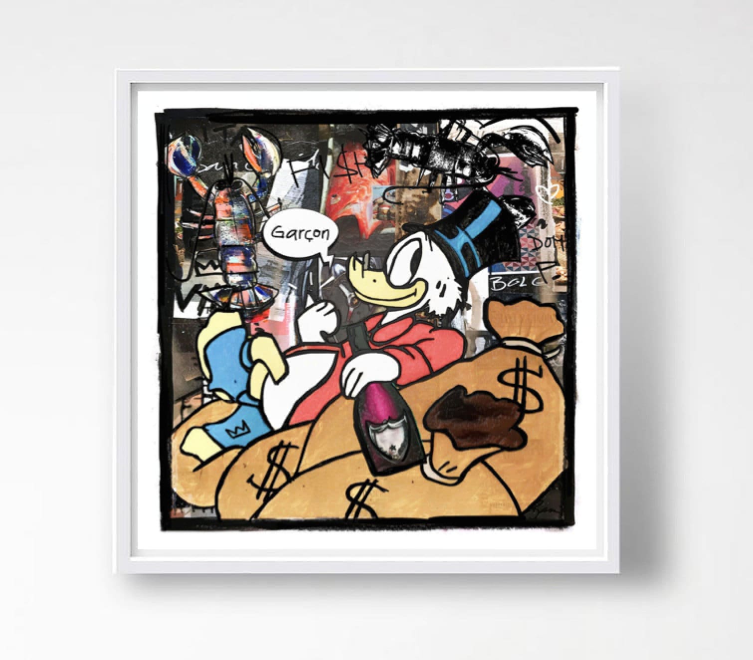 Scrooge Mcduck, Urban Pop Art, Champagne Lobster Fish Decadent, Collage ...