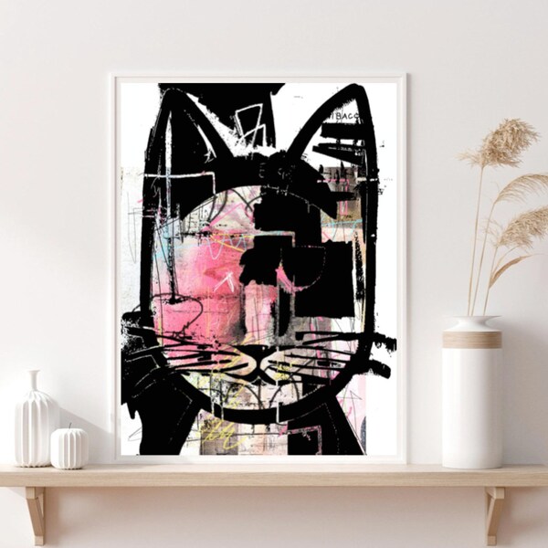 Funky Cat Art - Etsy