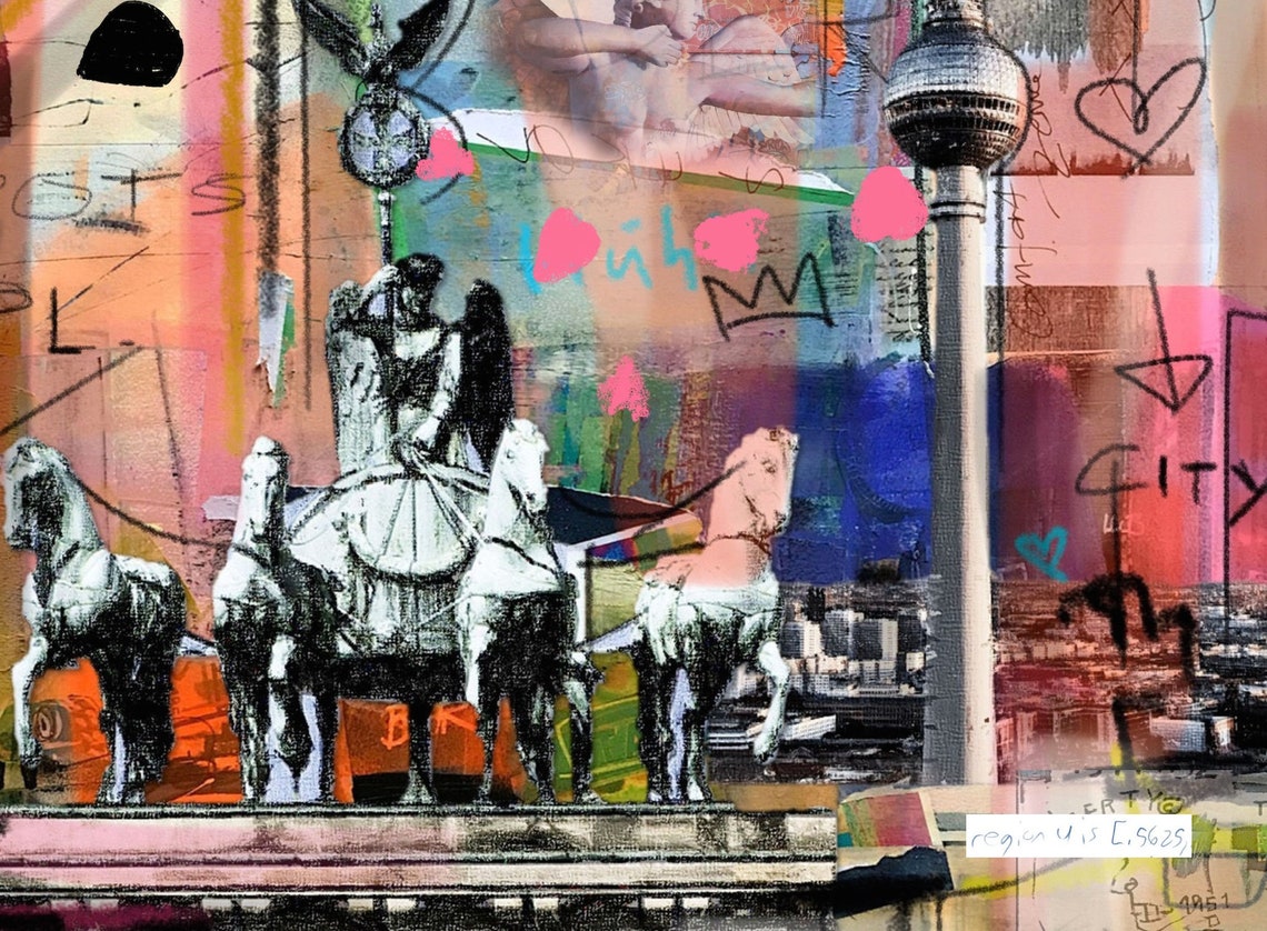 Berlin Urban Pop Art Large Collage Design Germany City - Etsy