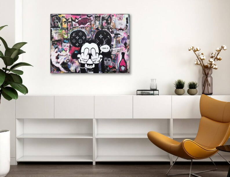 Mickey Mouse Pop Art Elvis Kiss Champagne Money Dreams Modern Art ...
