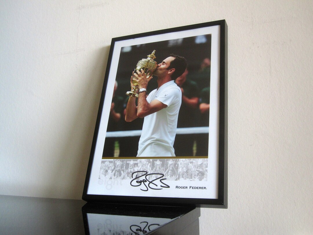 Roger Federer Wimbledon Trophy Autograph 8 GOAT Switzerland Tennis ...