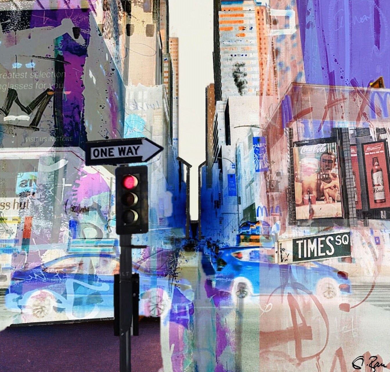 New York Urban Pop Art, Times Square Downtown, Wall Decor, Collage ...