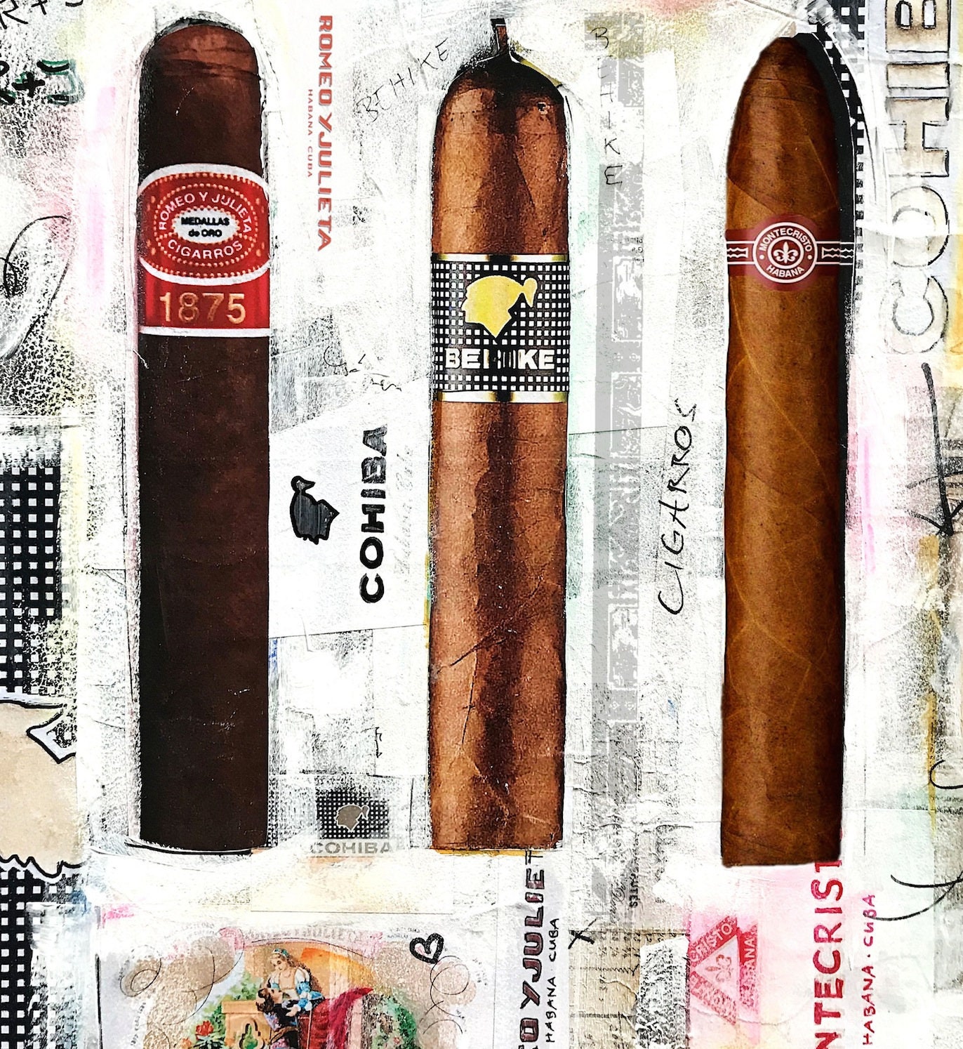 Cigar Pop Art, Behike Cohiba, Montecristo Romeo Y Julieta, Lounge Cuba ...