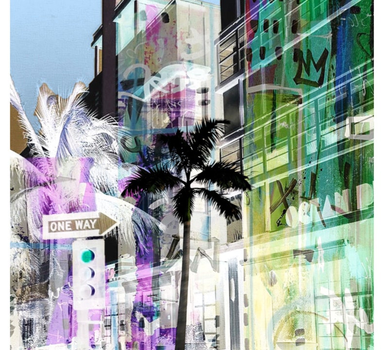 Miami Urban Pop Art South Beach Downtown Shabby Design - Etsy