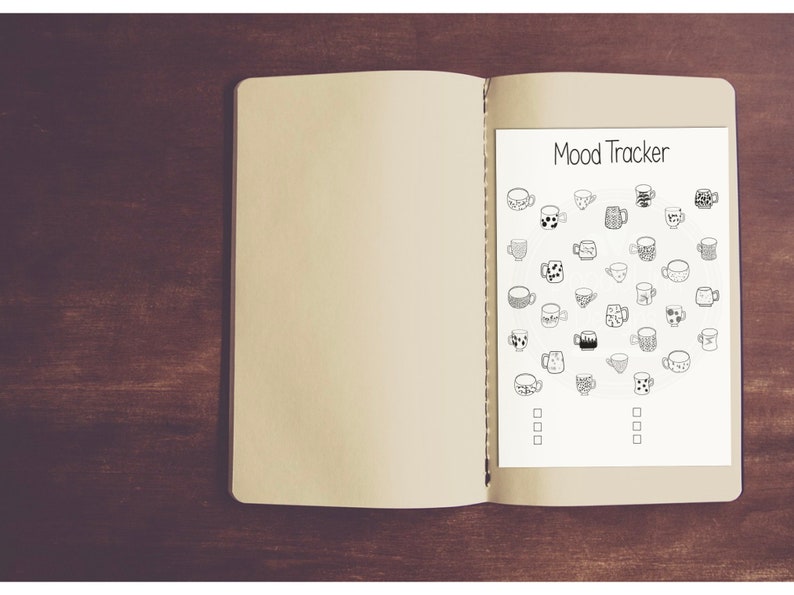 Mug Mood Tracker Bullet Journal Insert, -daily Planner, -daily Tracker ...