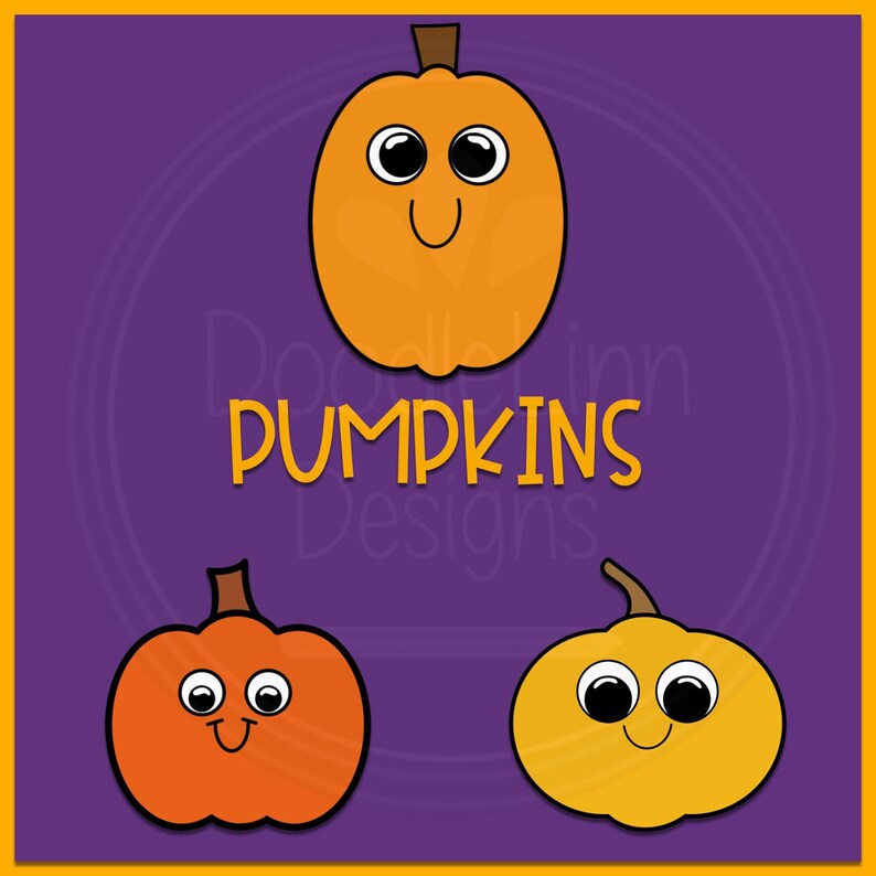 Fall Autumn Clipart, Pumpkins, Acorns, Mushrooms, Apples, Leaves, PDF ...