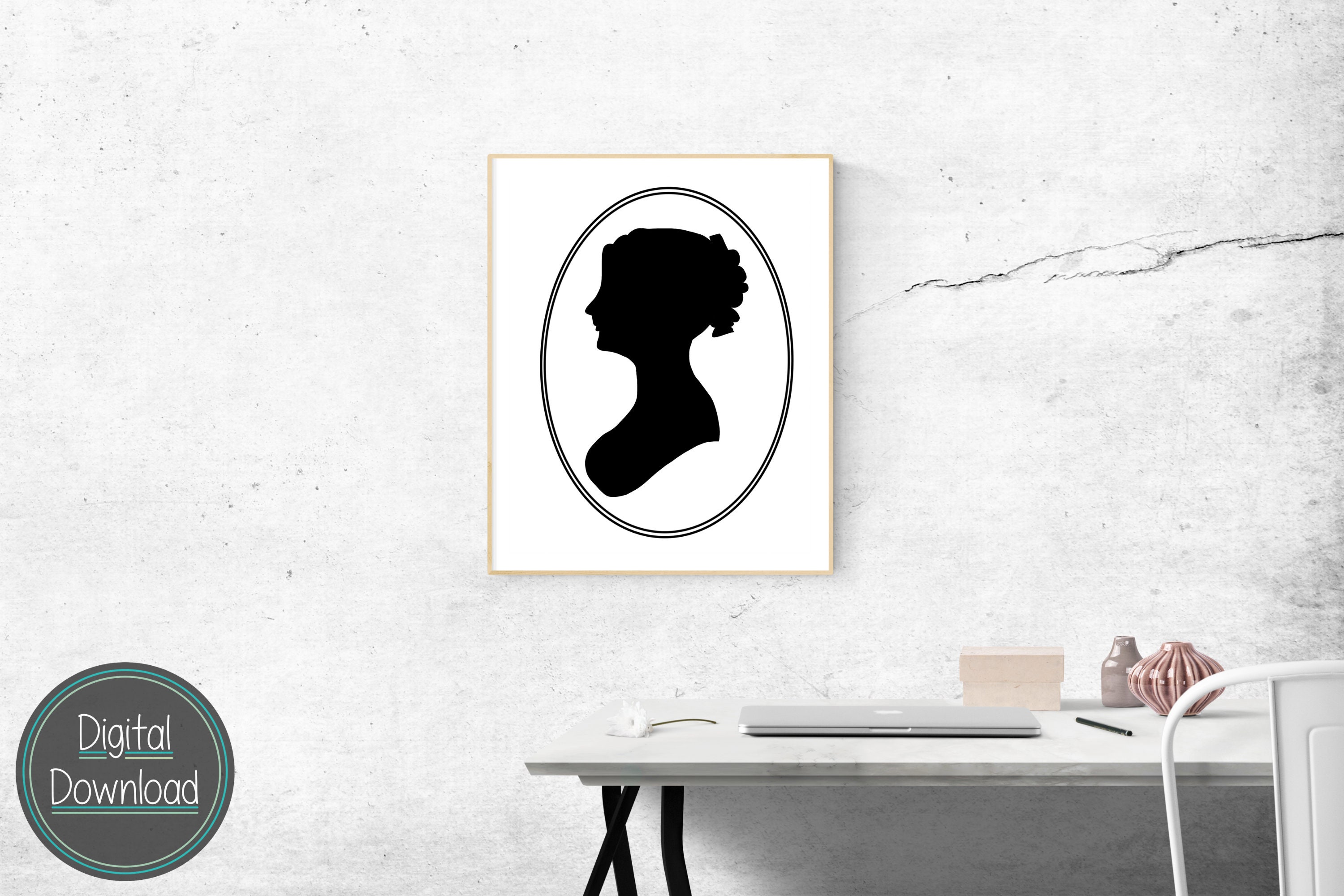 Regency Era Portrait Silhouette, SVG, Digital Clipart, Jane Austen - Etsy