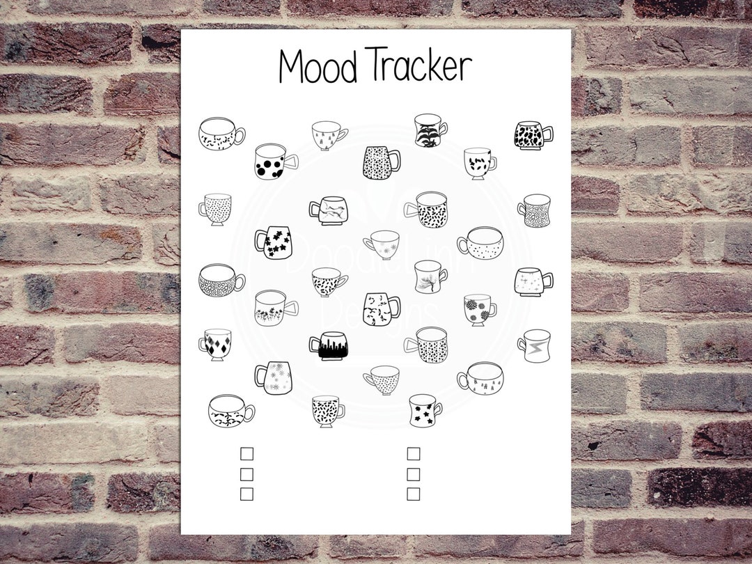 Mug Mood Tracker Bullet Journal Insert, -daily Planner, -daily Tracker ...
