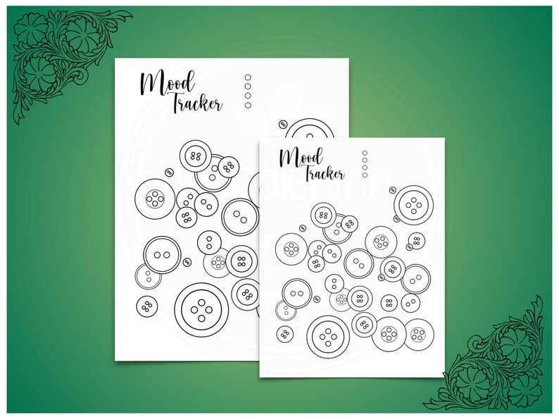 Button Mood Tracker Bullet Journal Insert, daily Planner, daily Tracker ...