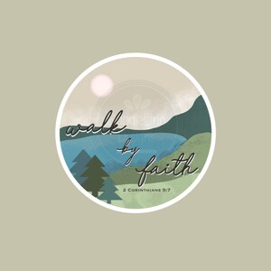 Walk by Faith Spiritual Printable, Sticker, PNG, JPEG, PDF - Etsy