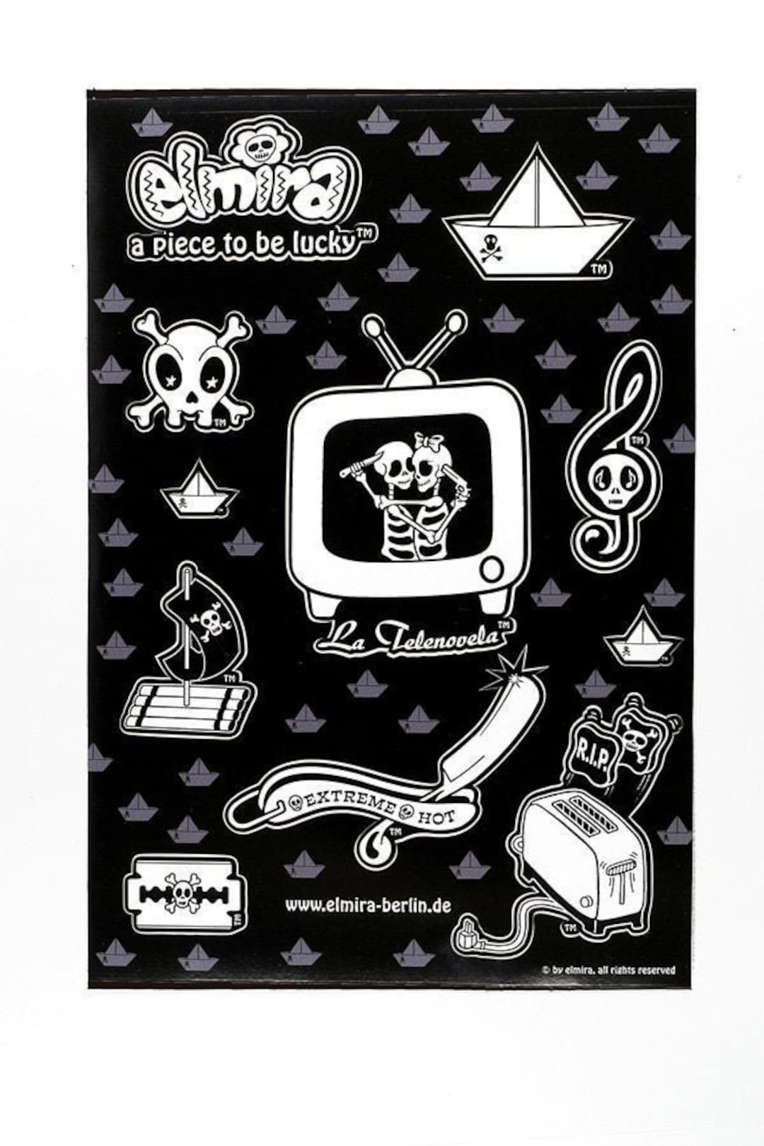 Original Elmira Sticker Sheet, Black and White, Skull, Punk, Gothic - Etsy
