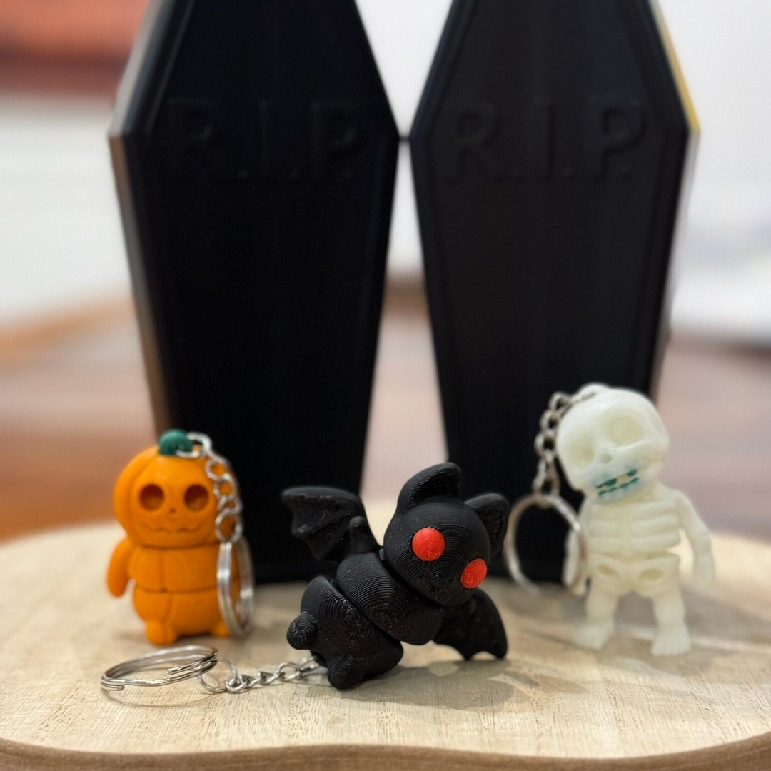 Halloween Fidget Key Chains | Ghost - Skeleton - Pumpkin - Bat - Etsy