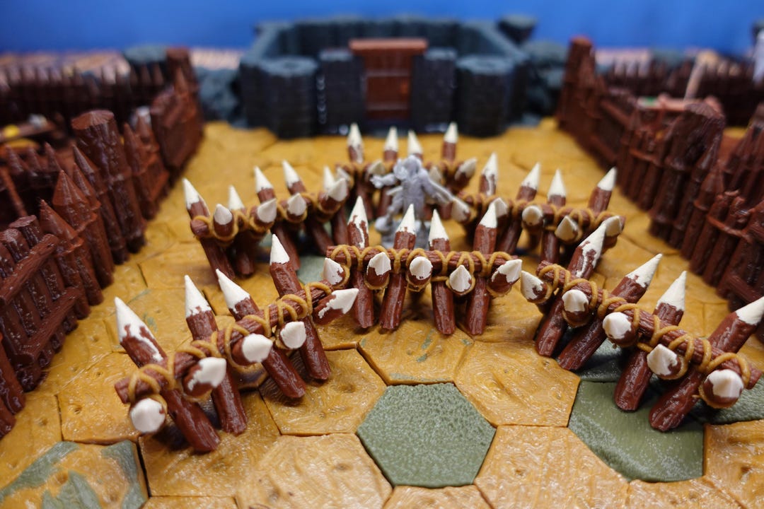 3D Printed Spike Barricades – TTRPG Terrain, Painted Look - Etsy
