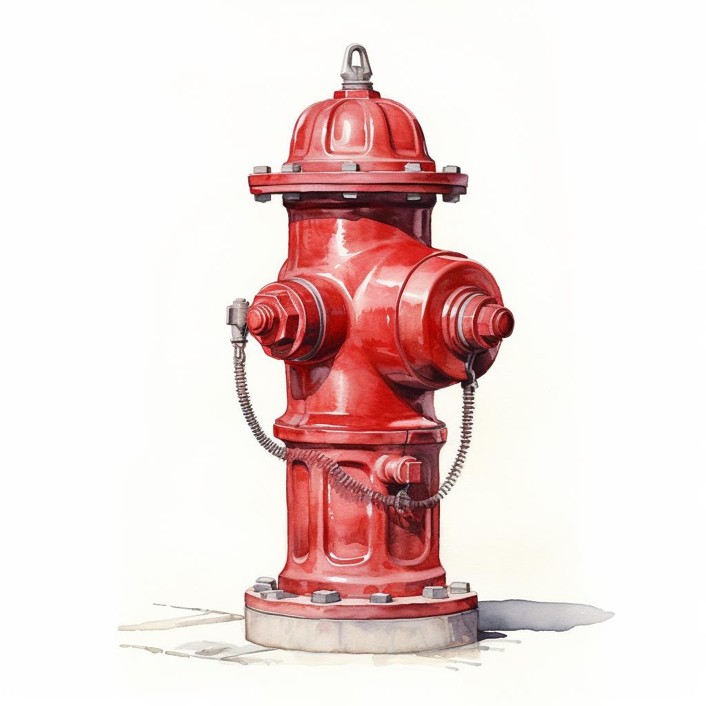 Red Fire Hydrant, Printable Watercolor Clipart Bundle, 10 High Quality ...
