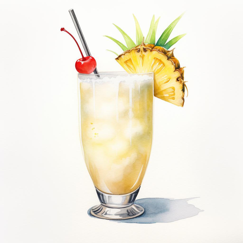 Pina Colada Cocktail, Printable Watercolor Clipart, 10 High Quality ...