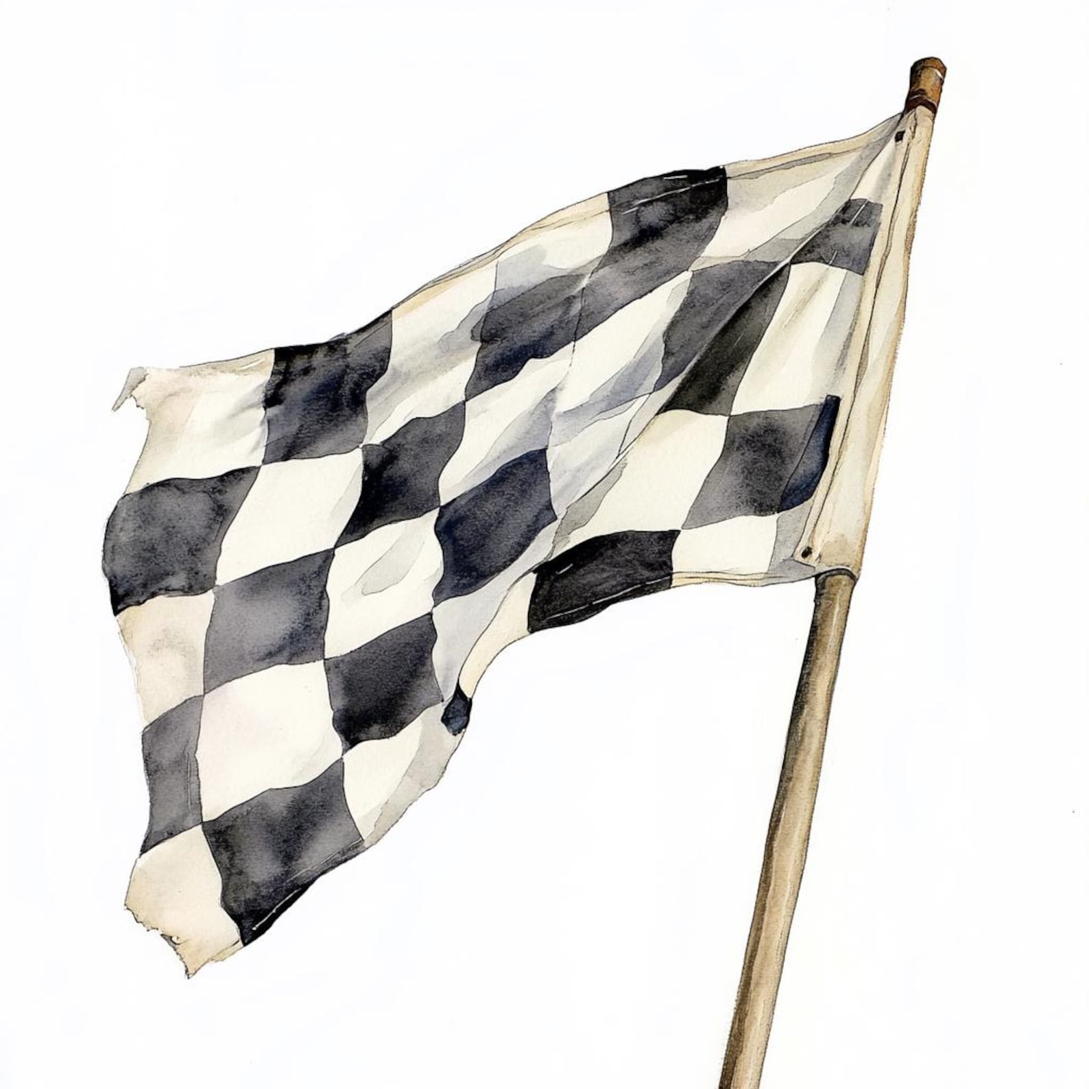 Start Race Flag, Printable Watercolor Clipart Bundle, 10 High Quality ...
