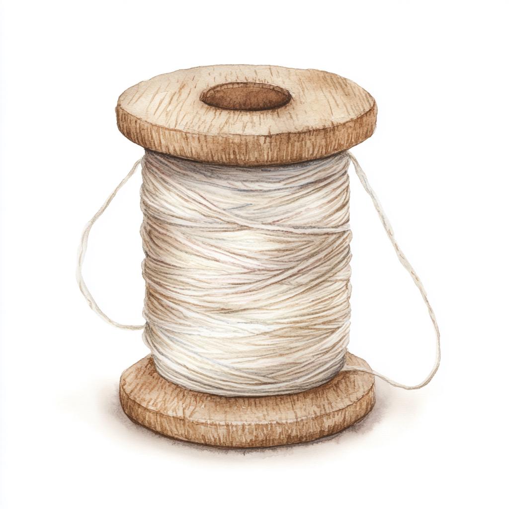 Skein of White Thread, Printable Watercolor Clipart, 10 High Quality ...